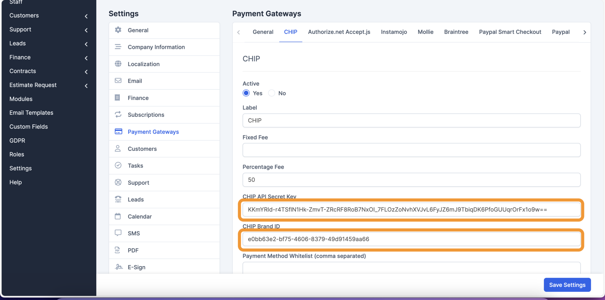 CHIP Collect - CHIP for Perfex CRM: getting started